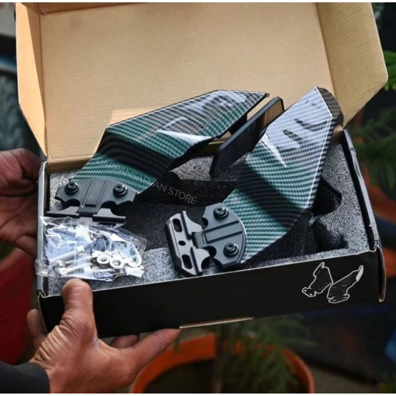 Jual SPION WINGLET NEW AERO CARBON FIBER MODEL NINJA H2 UNIVERSAL NINJA ...