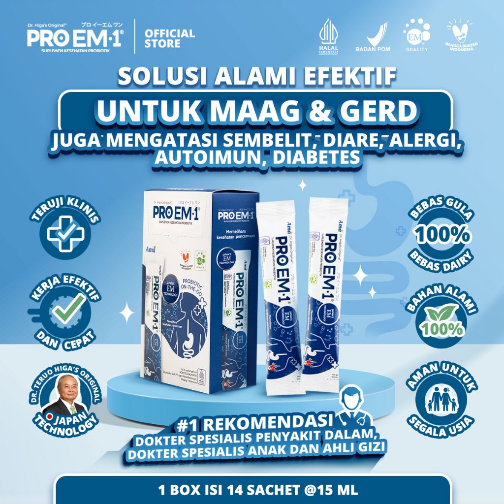 Jual Probiotik Sachet Traveling PROEM1 Bakteri Baik |Pencernaan |Maag ...