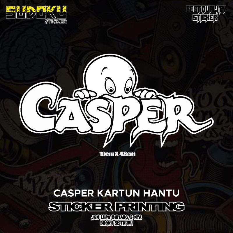 Jual STICKER STIKER PRINTING KARTUN CASPER HANTU VIRAL | Shopee Indonesia