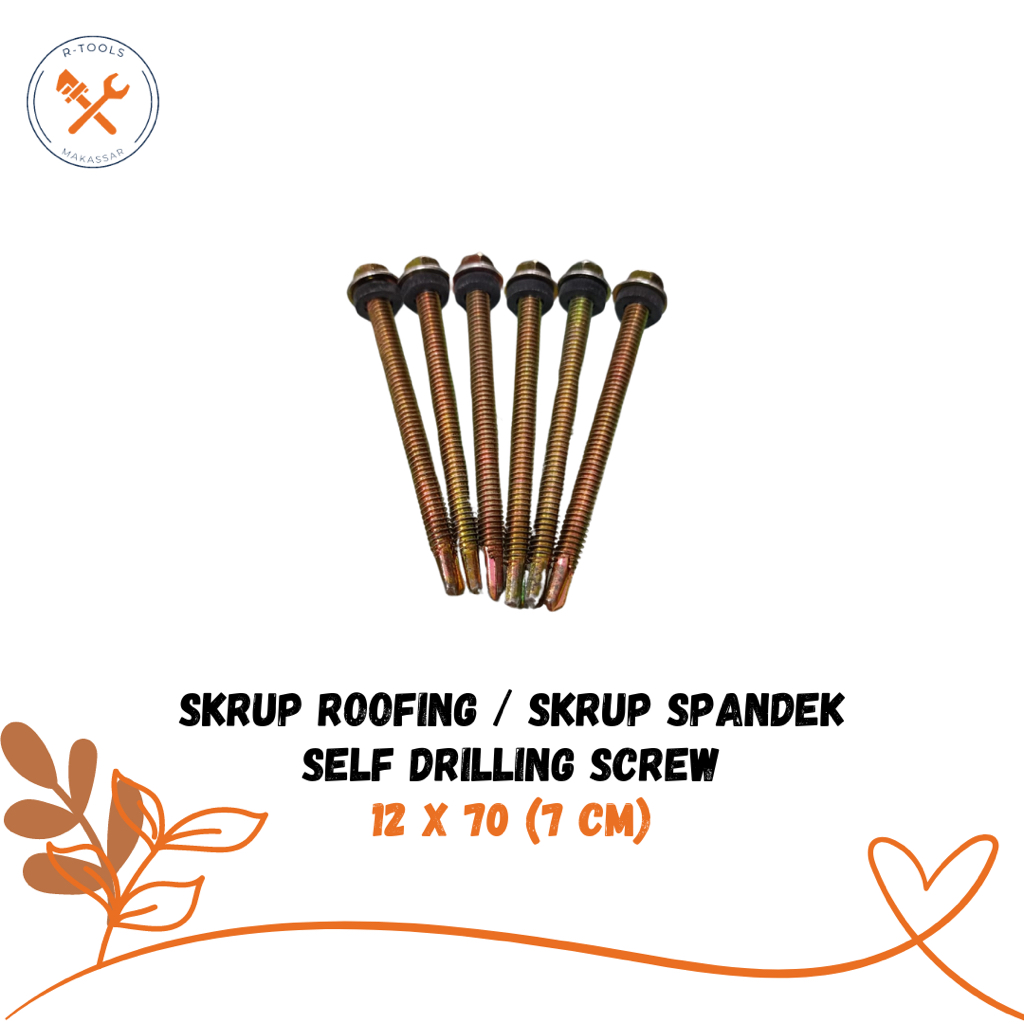 Jual Baut Roofing 12 x 70 / Baut Spandek / Self Drilling Screw 7cm, pcs ...