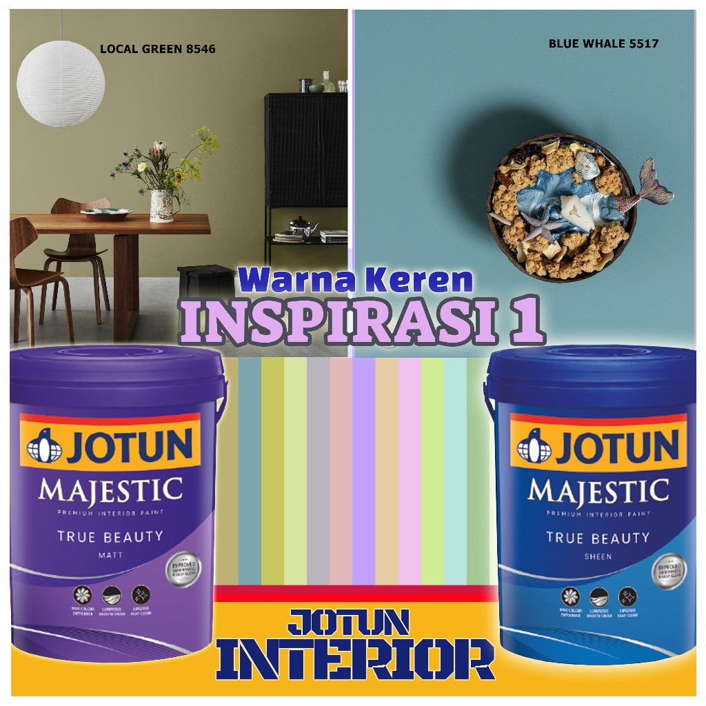 Jual CAT TEMBOK INTERIOR JOTUN MAJESTIC SHEEN & MATT 2,5LTR WARNA ...