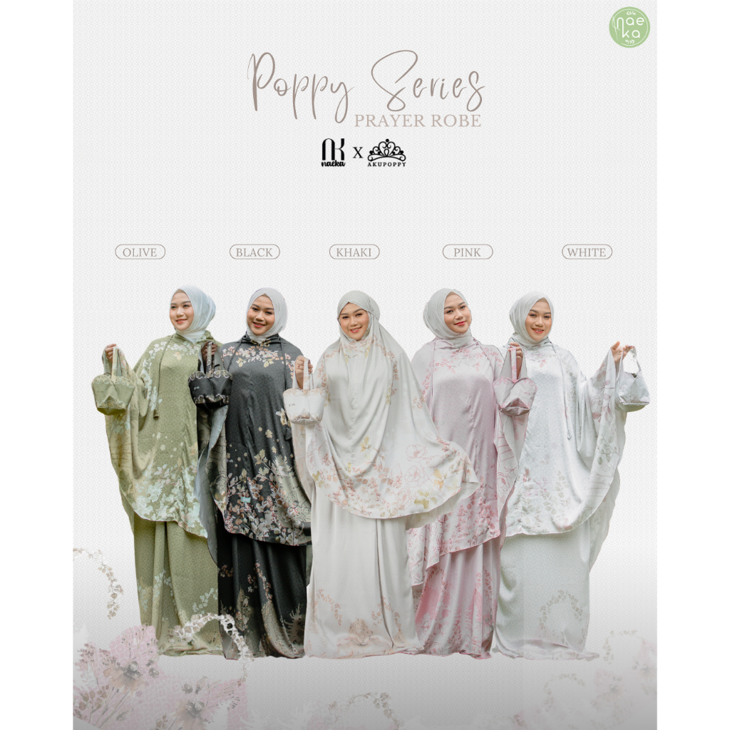 Jual Naeka Mukena Poppy Naeka x Poppy Silk Premium Printing 2in1 FREE ...
