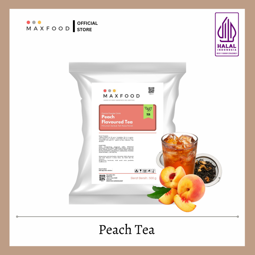 Jual Peach Tea/ Teh Persik/ Bubuk Minuman Teh Rasa Buah Persik / Peach Tea Powder 500 GR ...