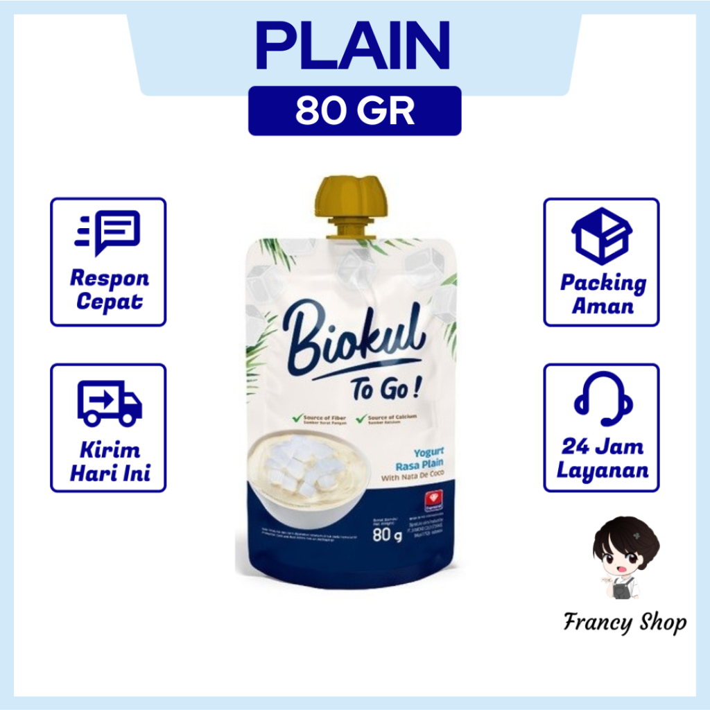 Jual Biokul Yogurt To Go Plain 80 gr | Shopee Indonesia