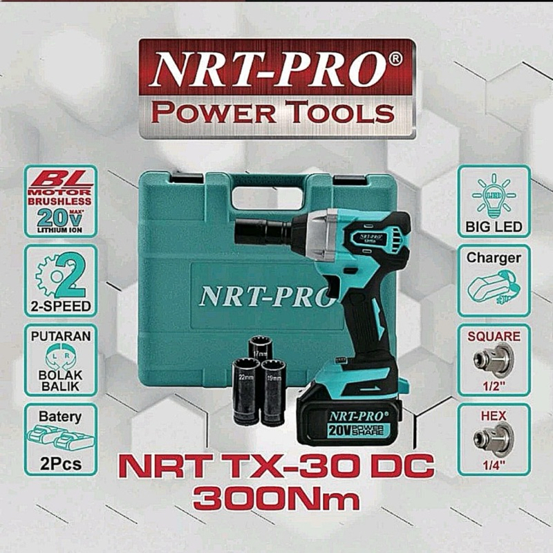 Jual NRT-PRO / BOR CORDLESS IMPACT WRENCH TYPE TX30DC / HEAVY DUTY ...