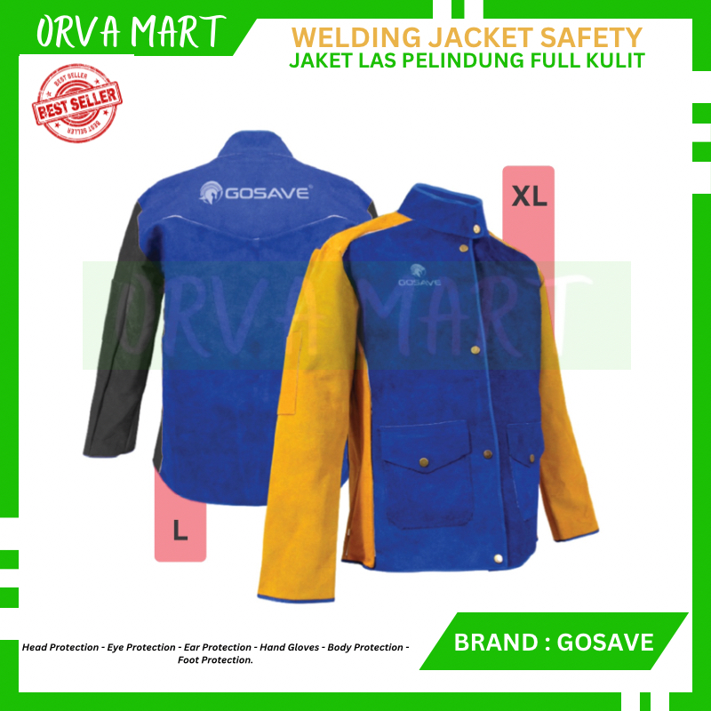 Jual Jaket Las Full Kulit / Welding Jacket Leather Safety Pelindung ...