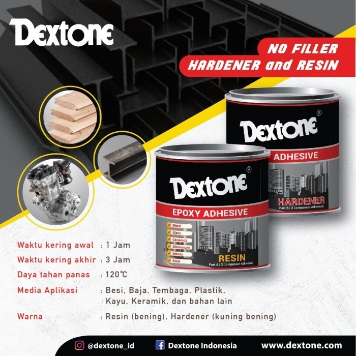 Jual DEXTONE - LEM EPOXY 2 KOMPONEN RESIN DAN HARDENER 1KG | Shopee ...