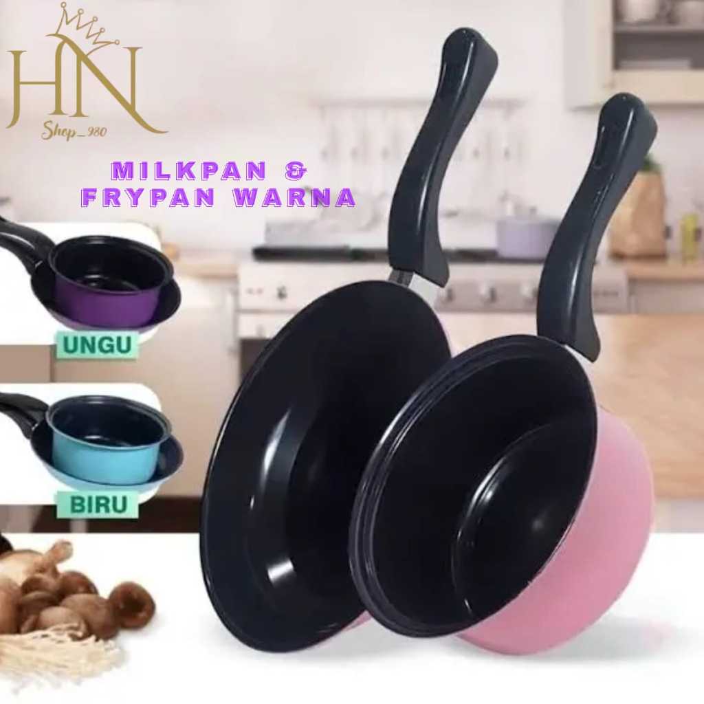 Jual Teflon set fry pan dan milk pan warna isi 2pcs anti lengket ...