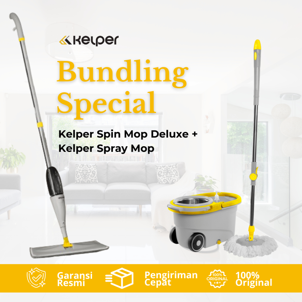 Jual Kelper - Spin Mop Deluxe + Kelper Spray Mop | Shopee Indonesia