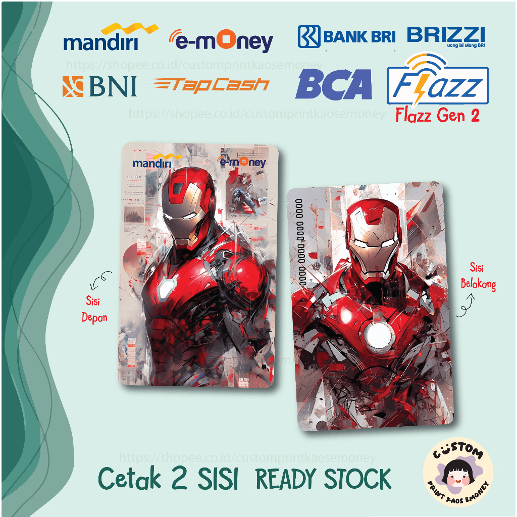 Jual KARTU E MONEY E TOLL SUPERHERO IRONMAN KEREN AVENGERS MANDIRI ...