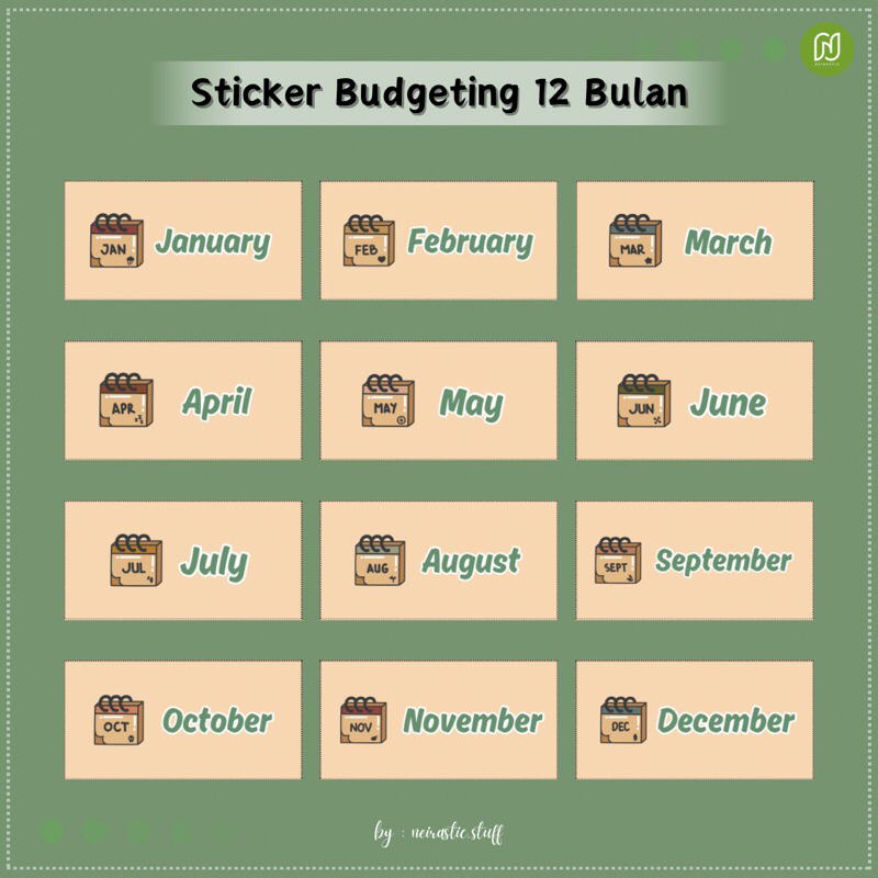 Jual Paket Sticker Budgeting 12 Nama Bulan | Shopee Indonesia