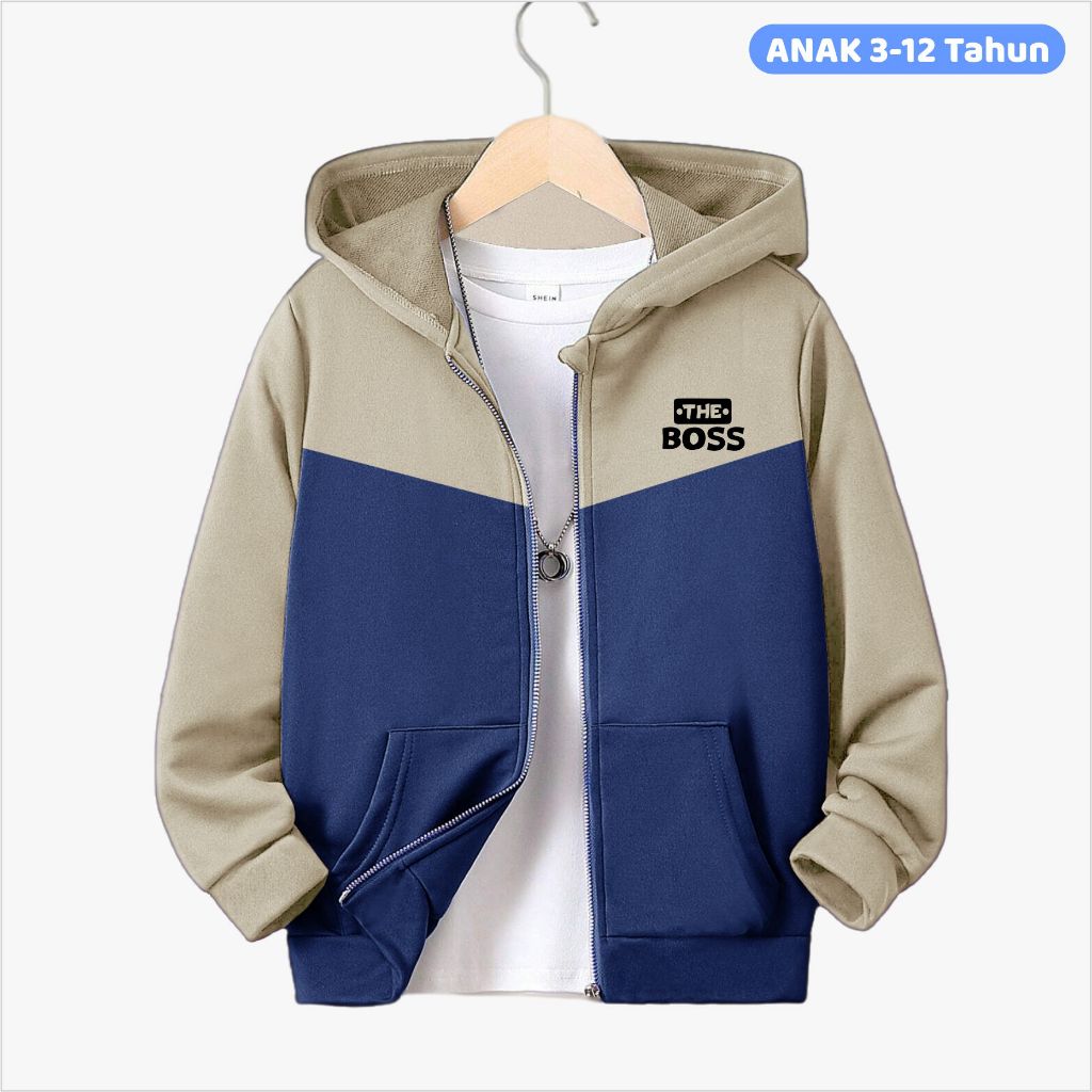 Jual Jaket Hoodie Resleting Anak Laki-Laki/Perempuan Usia 3-12 Tahun ...
