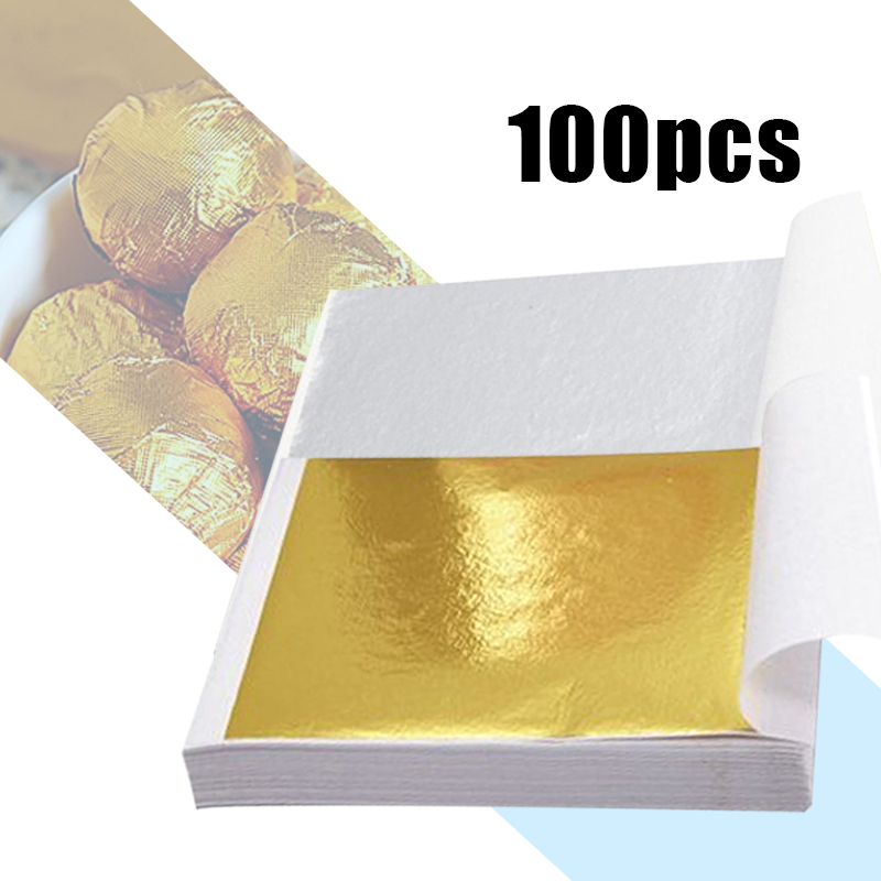 Jual 10×10cm Kertas Aluminum Foil 100PCS Kertas Foil Emas Gold Silver ...