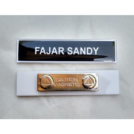 Jual name tag magnet resin/nama dada akrilik | Shopee Indonesia