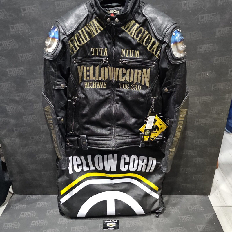 Jual Jacket Motor Yellow Corn YB 4109 Black Gold Jaket Riding Touring ...