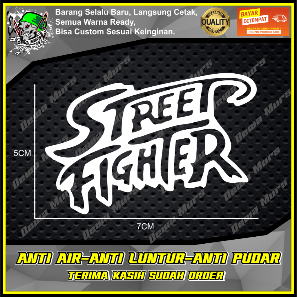 Jual Sticker STREET FIGHTER Cutting Stiker Cocok Buat Motor Dan Mobil ...