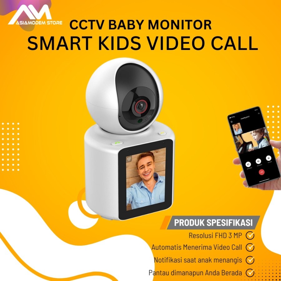 Jual Smart CCTV Wifi Baby Monitor Kids Automatic Video Call IP Camera ...