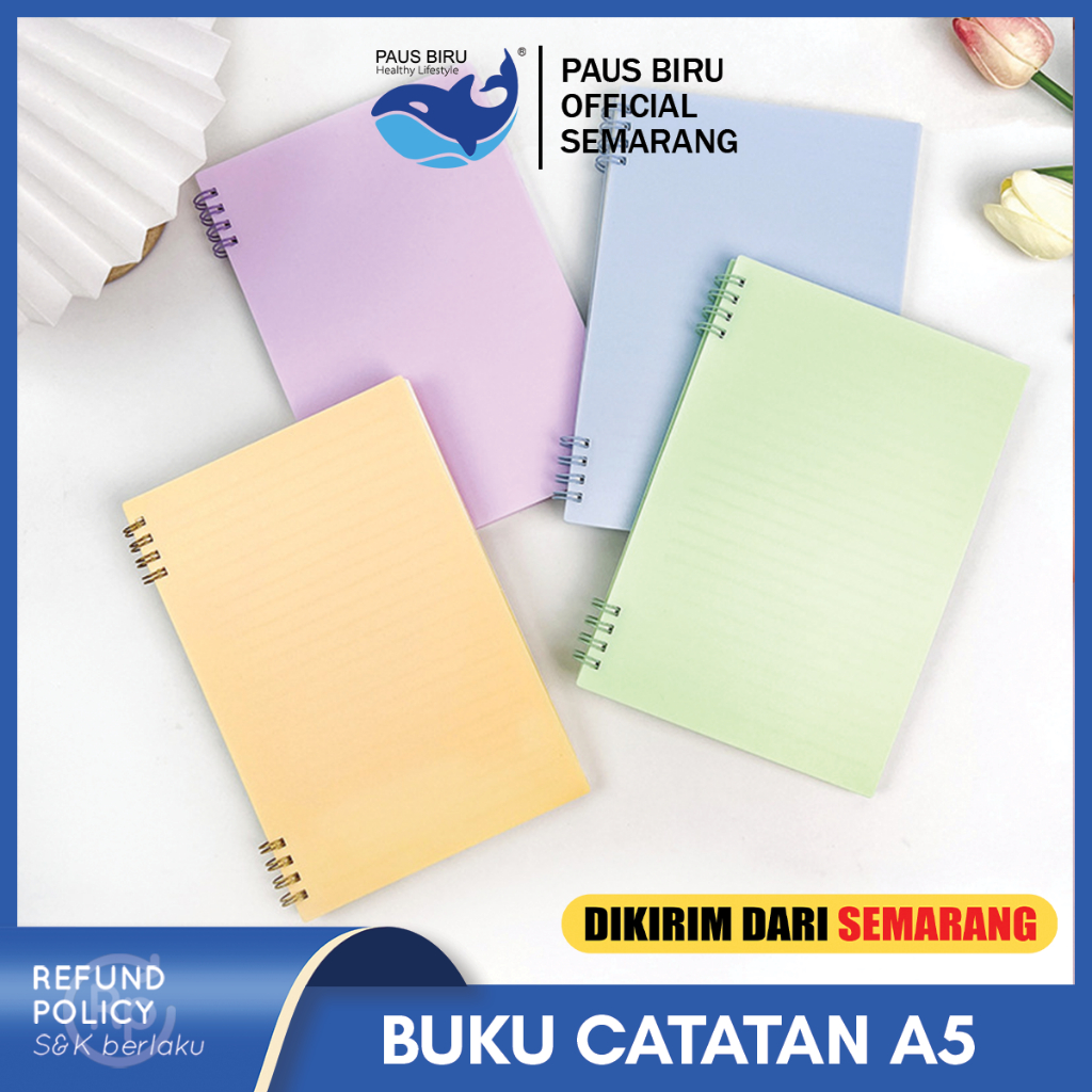 Jual Paus Biru - AIMILO Buku Tulis Catatan Notebook Ring A5 / Notebook ...