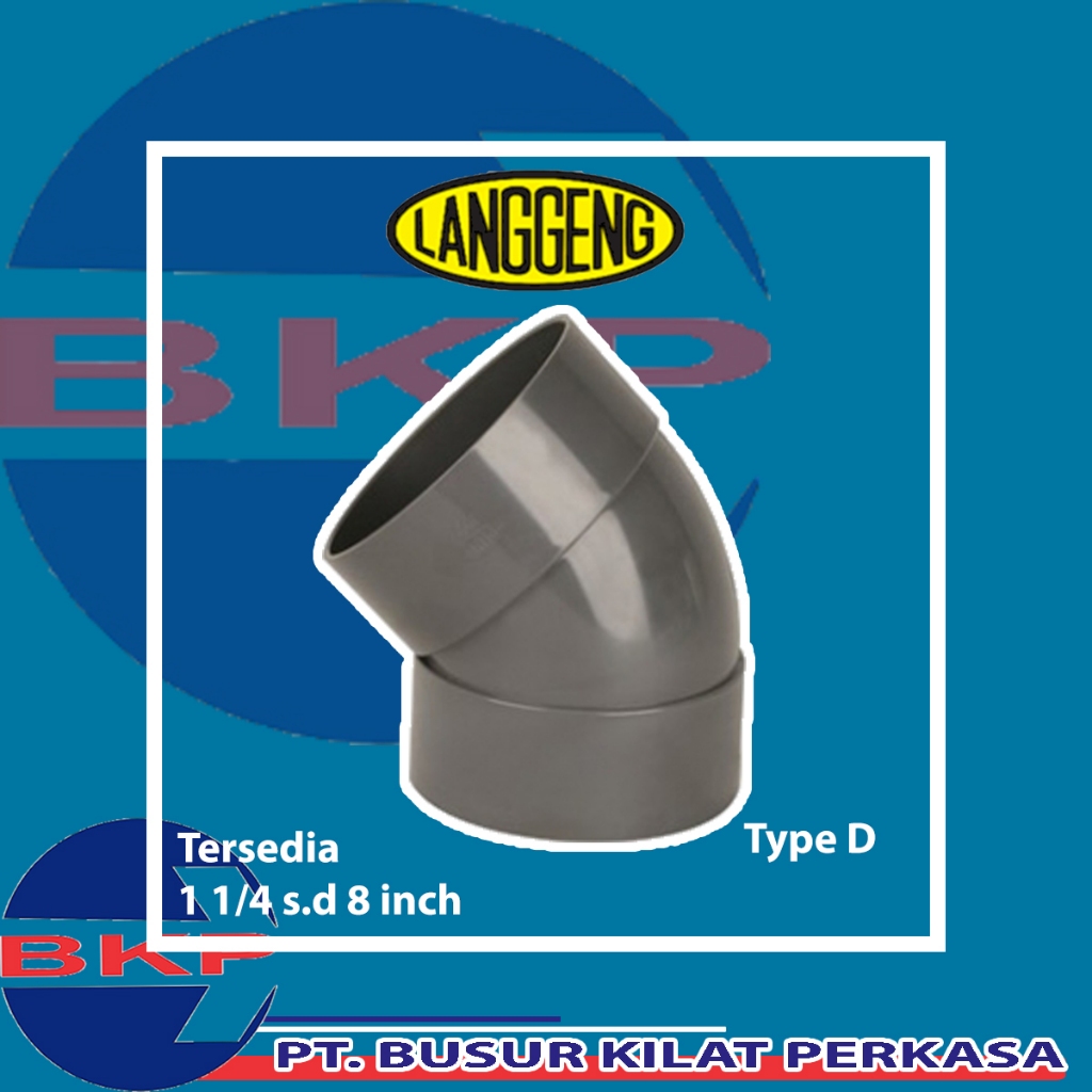 Jual Knie / Elbow 45 degree 1 1/2 inch merk Langgeng Pvc type D ...