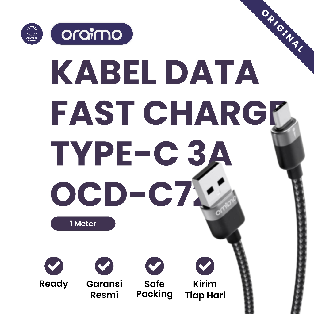 Jual ORAIMO OCD-C72 Data Cable Charge 3A Fast Charging Kabel Cas ...