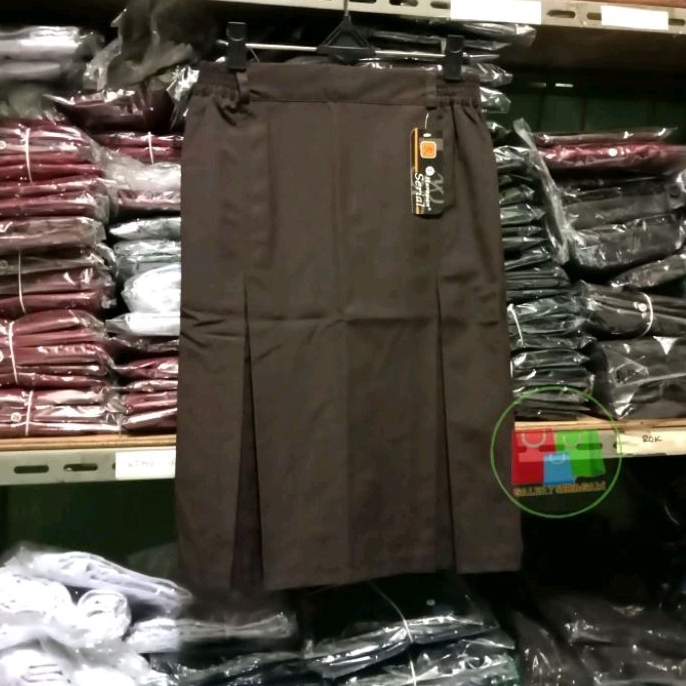 Jual Rok span lipat dua sekolah SMP karet pendek coklat size S-L6/Rok pramuka span belah dua ...