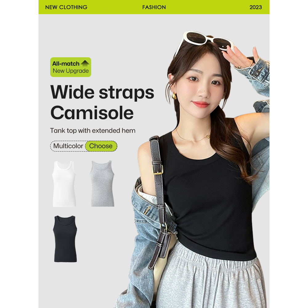 Jual Tank Top Wanita Korean Style Fashion Tanktop Woman Basic | Shopee ...