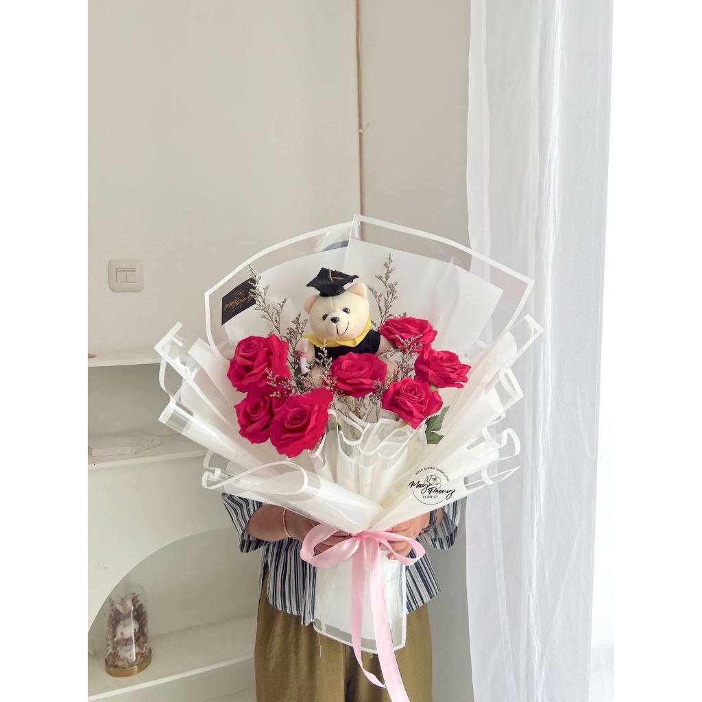 Jual ARTIFICIAL ROSE BOUQUET GRADUATION - BUKET BUNGA WISUDA BUKET ...