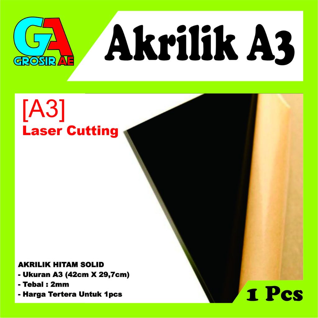 Jual Akrilik Hitam (solid) A3 2mm | Shopee Indonesia