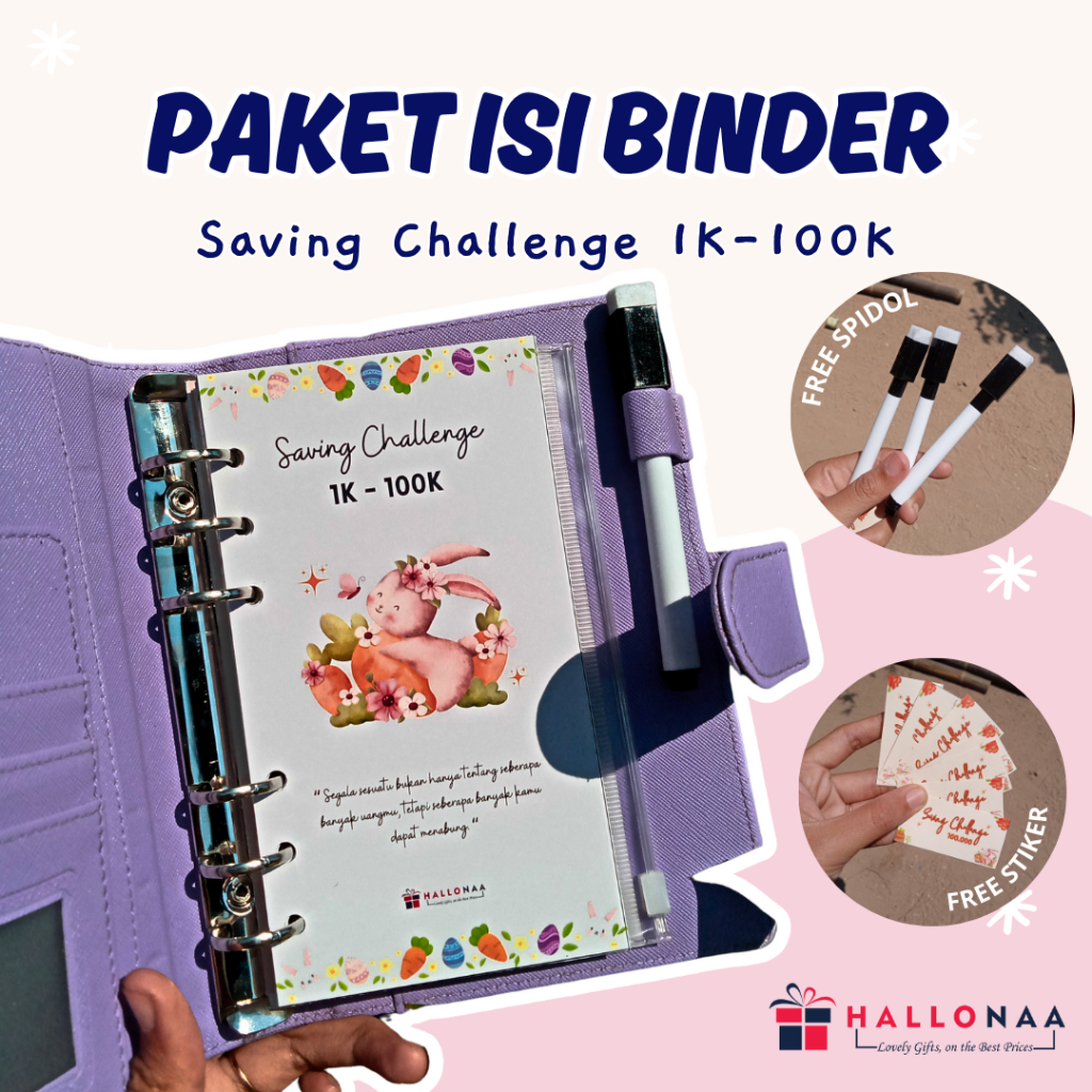 Jual [HANYA ISIAN] PAKET ISI BINDER SAVING CHALLENGE 1K-100K | JUAL ...