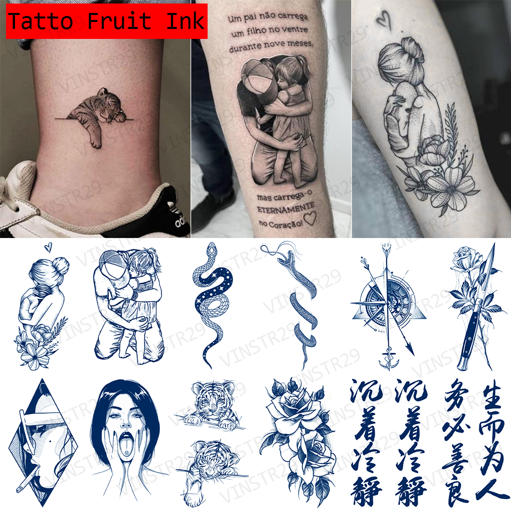 Jual Tato Semi Permanent Fruit Juice Ink 10x6cm Kupu-Kupu Bunga Ibu ...