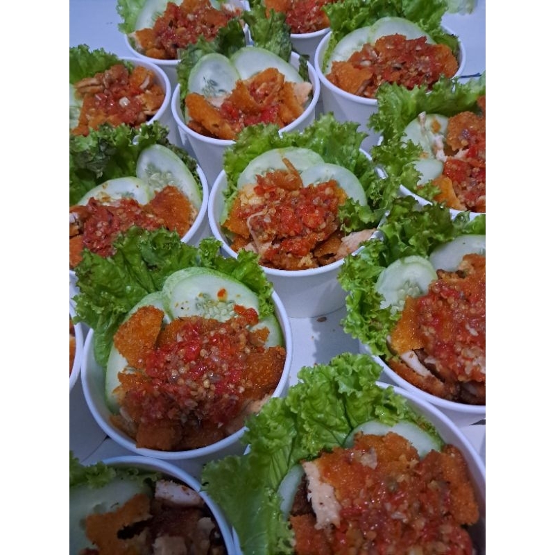 Jual rice bowl nasi ayam katsu sambal geprek | Shopee Indonesia