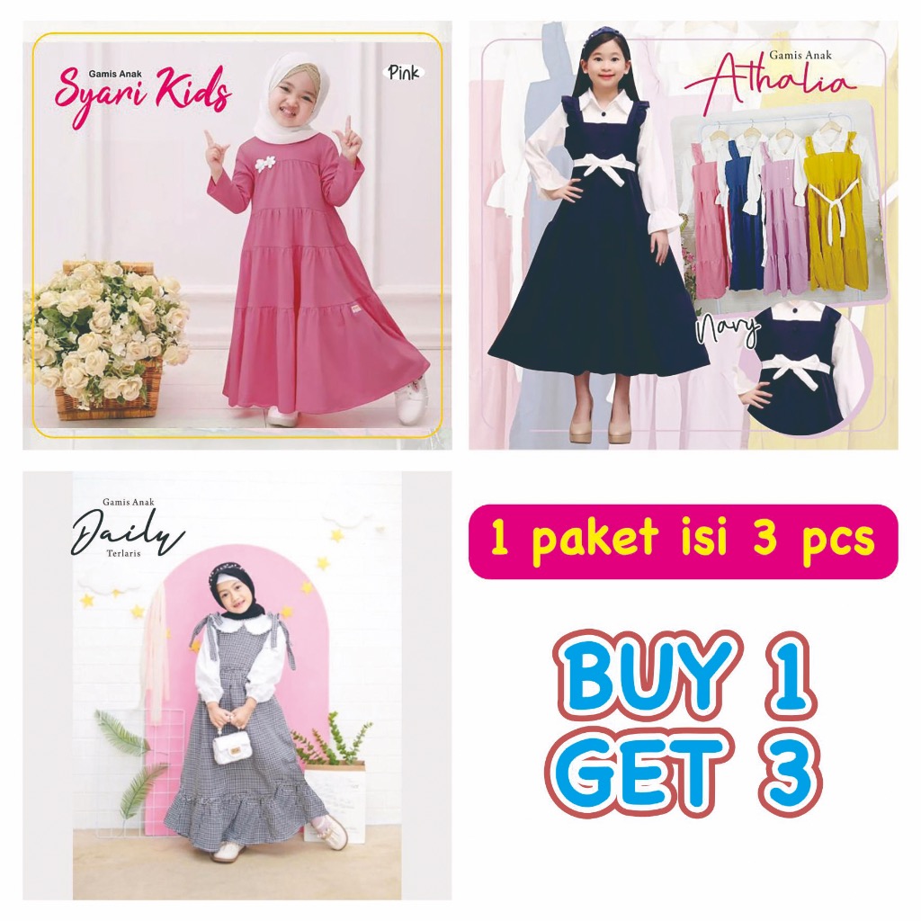 Jual Paket Usaha Isi 3 Gamis Anak Special Live (P1) | Shopee Indonesia