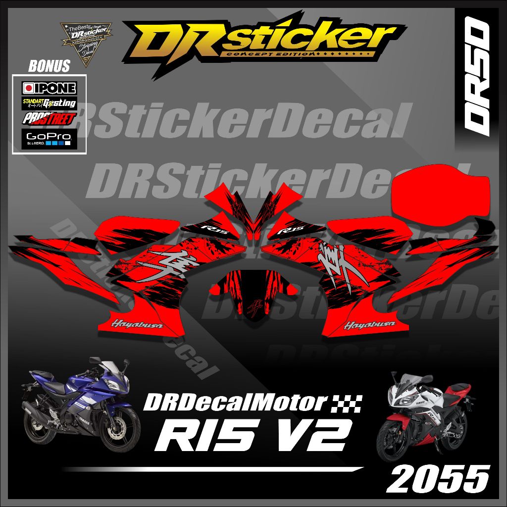 Jual DECAL DEKAL STIKER LIS BODY YAMAHA R 15 R15 V2 HAYABUSA/DECAL ...