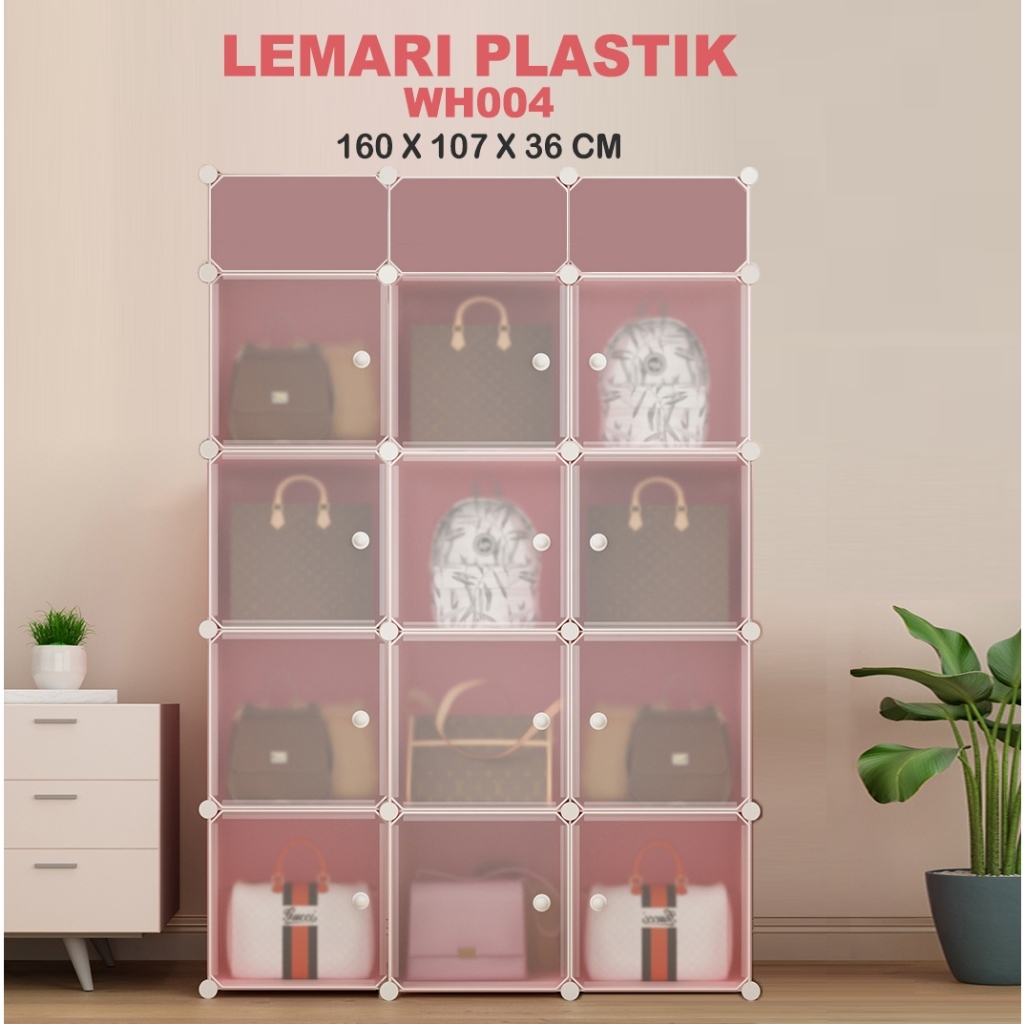 Jual DTG Lemari Plastik Pakaian Diy Serbaguna Portable Lemari 12 Pintu ...