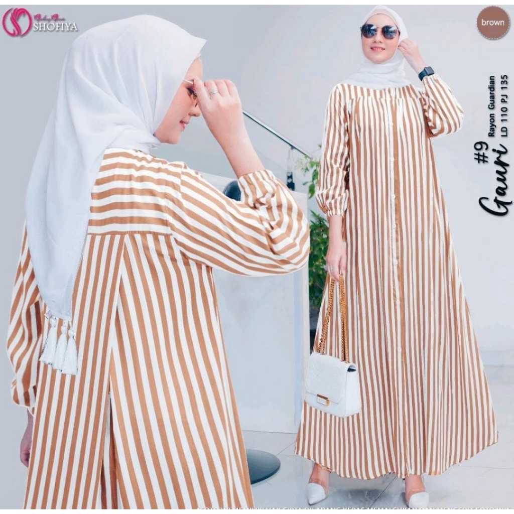 Jual LANGSUNG KIRIM GAMIS RAYON PREMIUM MOTIF SALUR JUMBO FULL KANCING SAMPAI BAWA FREE BROSS ...