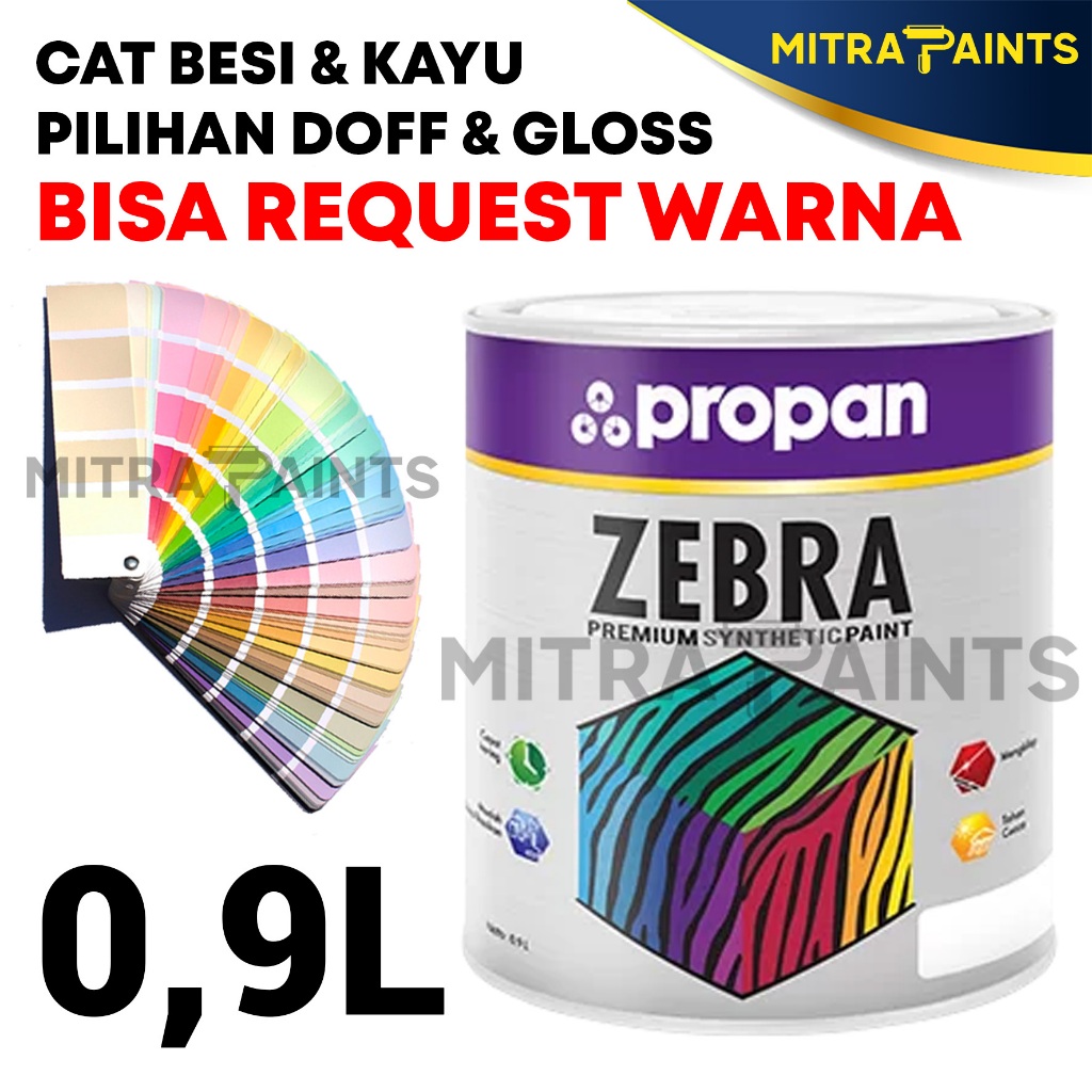 Jual CAT KAYU DAN BESI PROPAN ZEBRA SYNTHETIC 0,9 LITER / CAT MINYAK ...