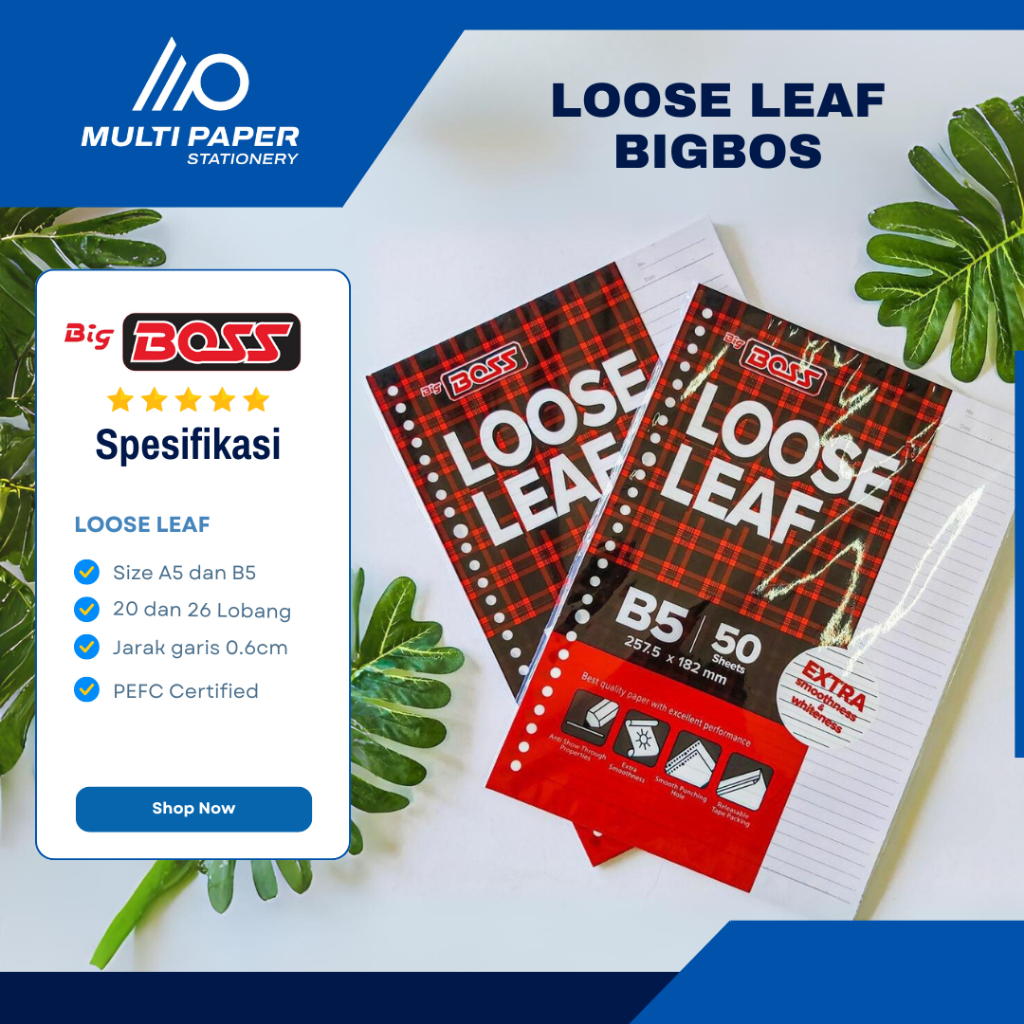 Jual Loose Leaf A5 , B5 Isi 50 & 100 Lembar Big Boss | Shopee Indonesia
