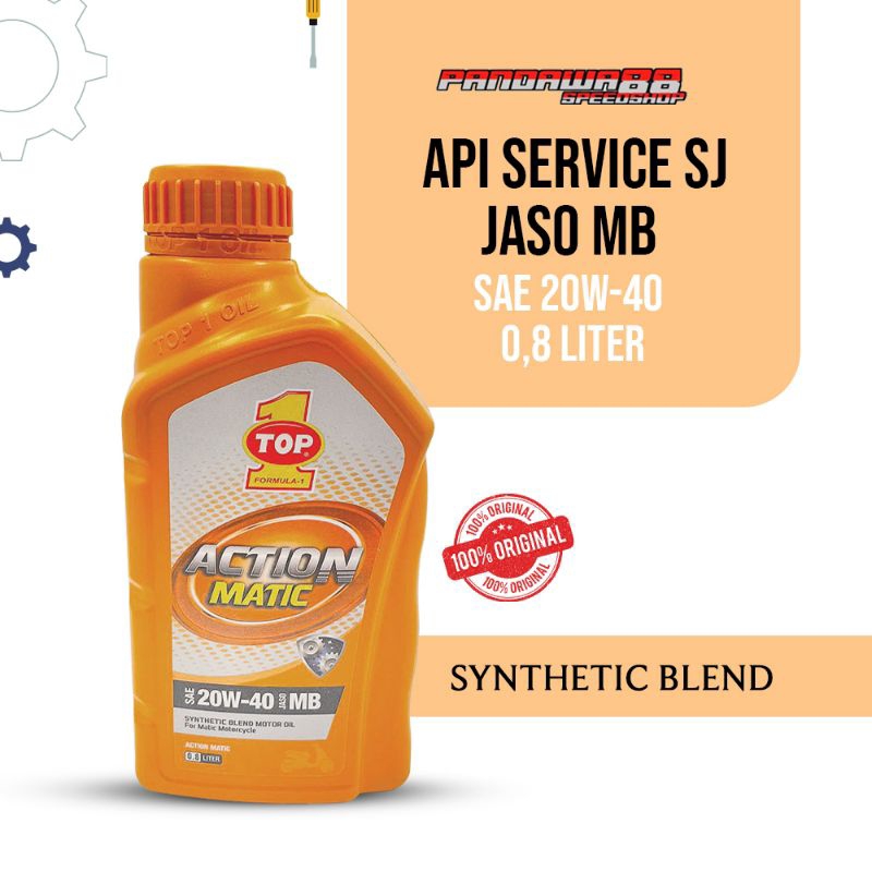 Jual Oli TOP 1 ACTION MATIC SYNTHETIC BLEND 0,8L SAE 20W-40 JASO MB ...