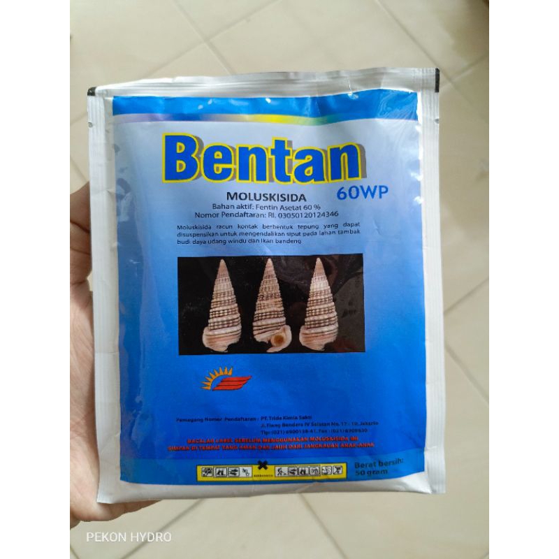 Jual BENTAN 60 WP - 50 GRAM - Pembasmi Siput Keong Moluskisida | Shopee ...