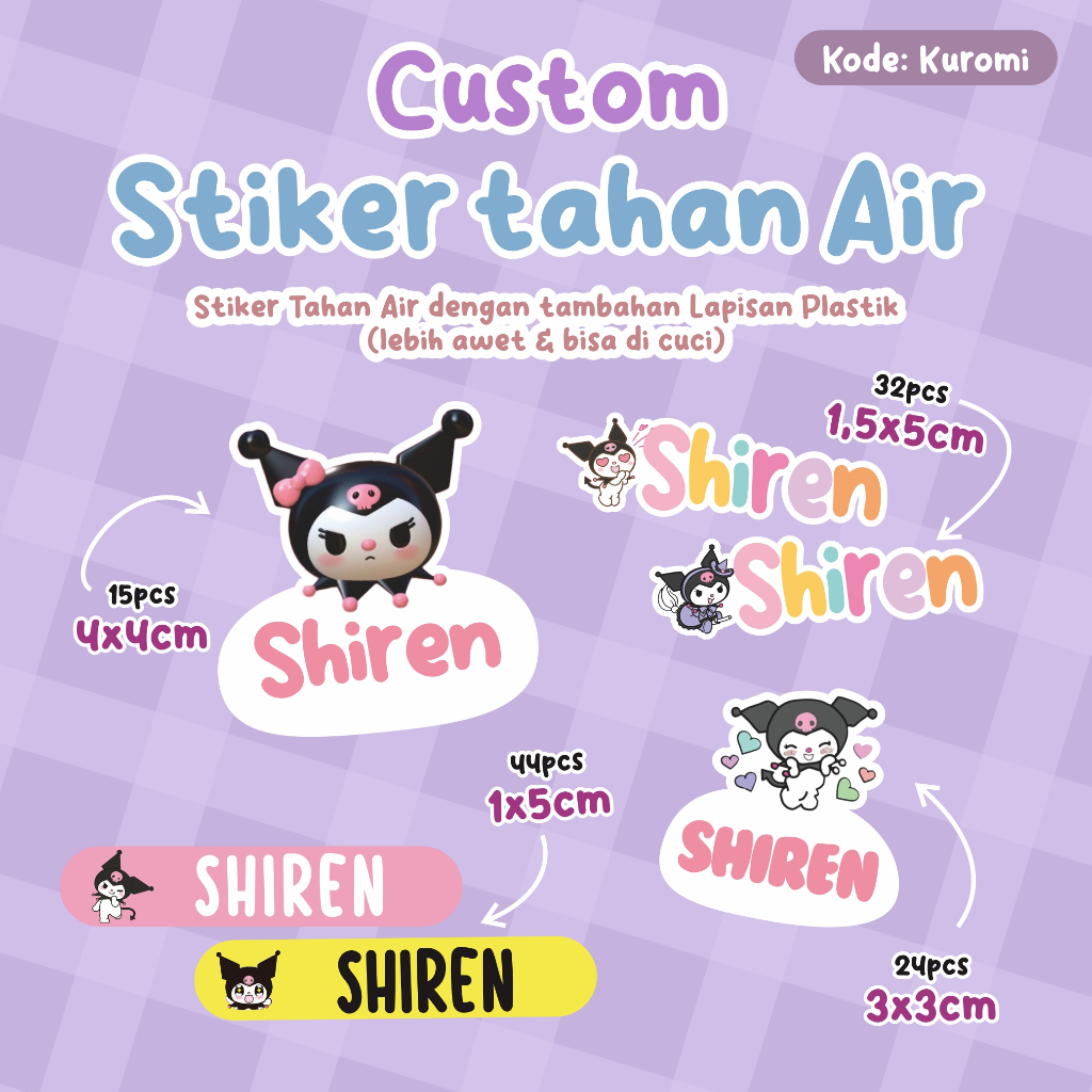 Jual STICKER LABEL NAMA ANAK WATERPROOF AWET TAHAN LAMA (ADA LAPISAN ...