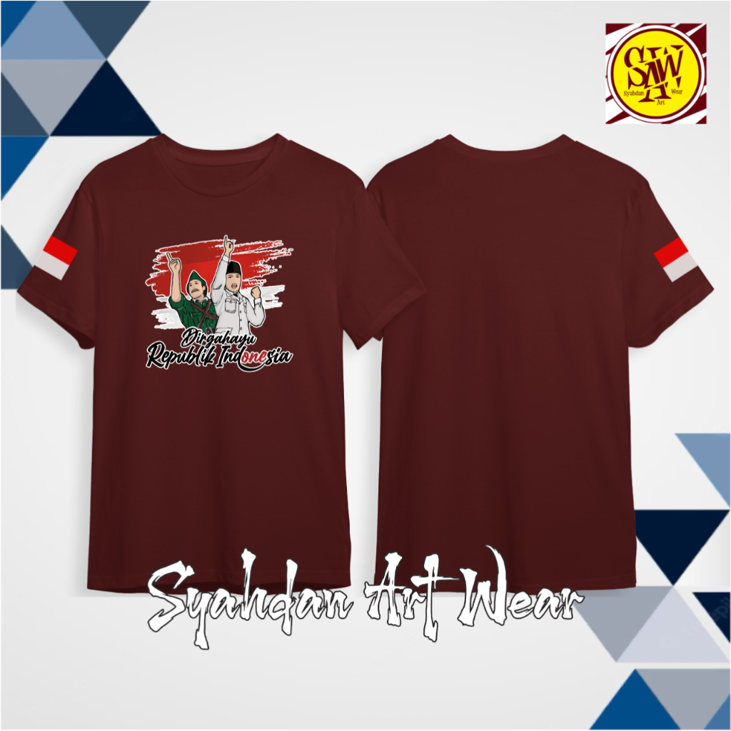 Jual KAOS DIRGAHAYU REPUBLIK INDONESIA GAMBAR BUNG TOMO DAN SOEKARNO ...