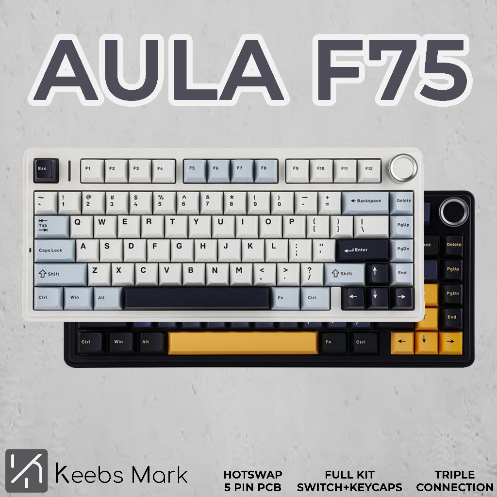 Jual AULA F75 Tri Mode Connection Gasket Mount Mechanical Keyboard ...