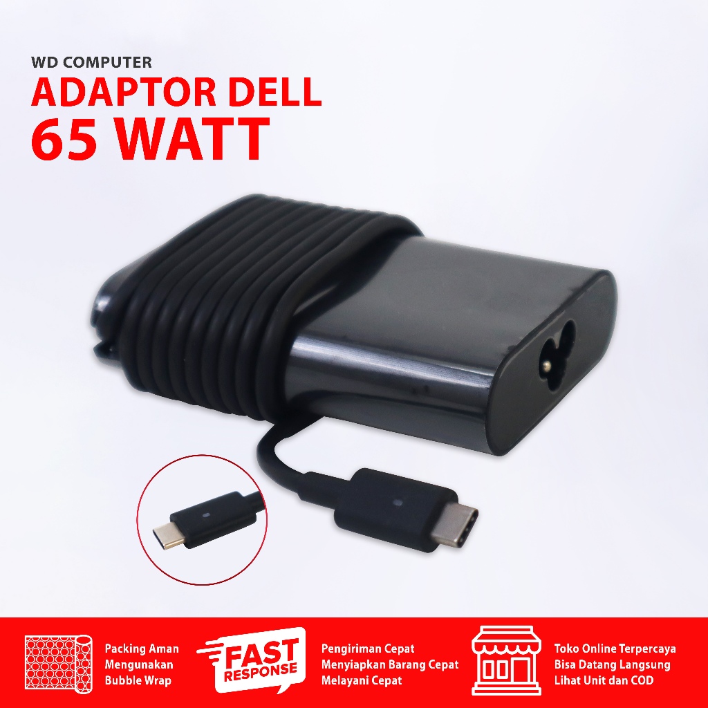 Jual Adaptor Charger Dell Type C 65watt | Shopee Indonesia