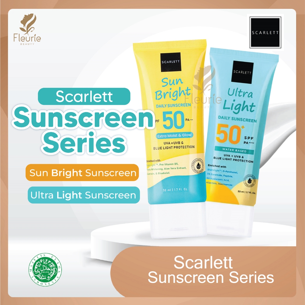 Jual SCARLETT Sunscreen Series 50ml - Whitening Sunscreen Sun Bright Daily SPF 50 PA+++ / Ultra ...