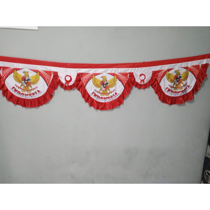Jual Bendera Background Merah Putih Full Abutay 10 Gelombang/Umbul umbul Gelombang | Shopee ...