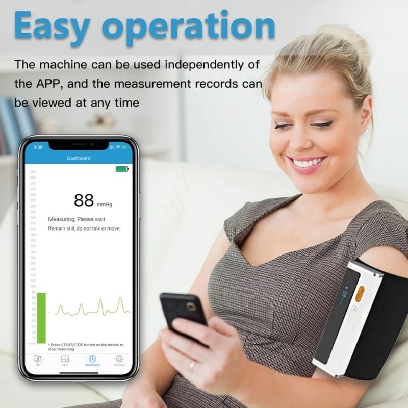 Jual Wireless Bluetooth Smart Blood Pressure Monitor Uppr Arm Cuff BP ...