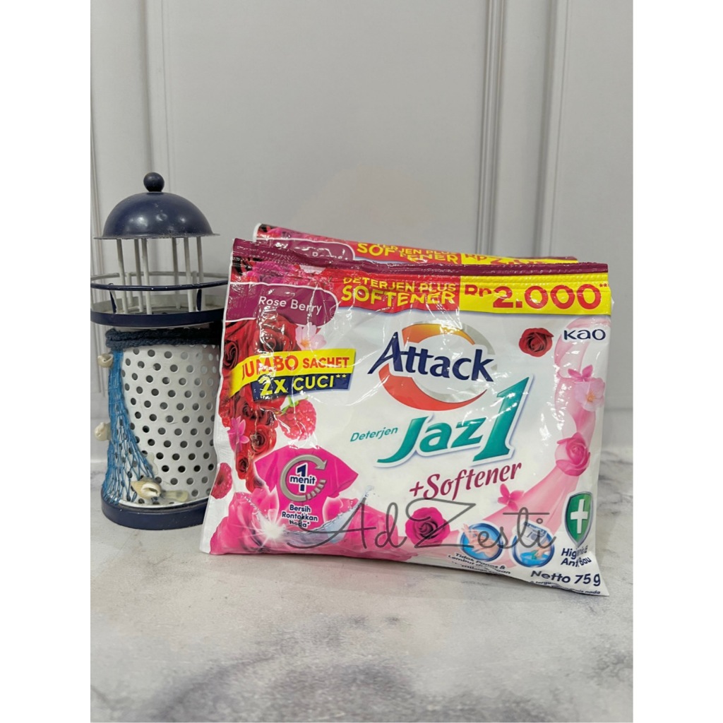Jual Attack Jaz1 Deterjen Plus Softener Renceng 75gr (Isi 6 Sachet ...