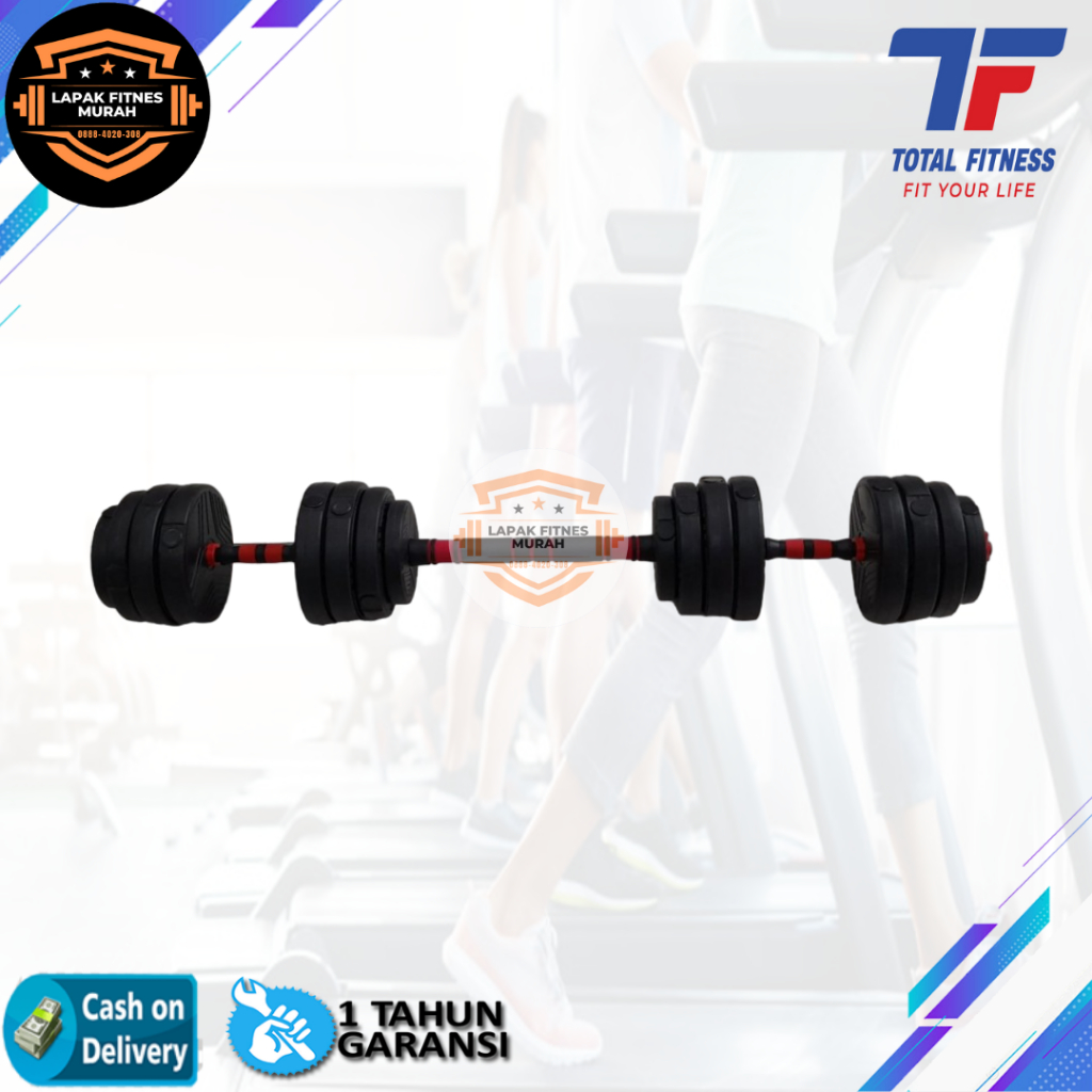 Jual Total Fitness Alat Angkat Beban Barbel Plastik 40 Kg / Dumbel 40 ...