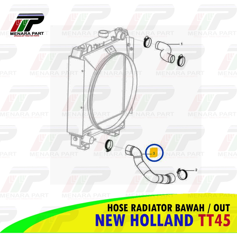 Jual HOSE RADIATOR BAWAH / OUT NEW HOLLAND TT45 ORIGINAL CNH | Shopee ...