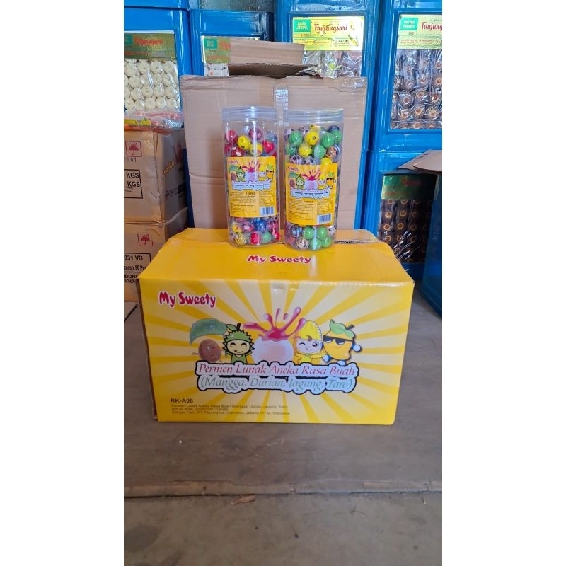 Jual (Isi 120 pcs) Permen Cemilan Snack Bola Lunak Mini isi 120 pcs ...